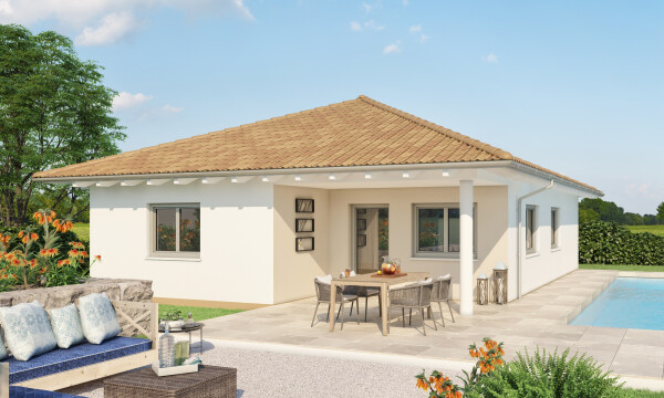 Ziegelmassiv Fertighaus mit Walmdach